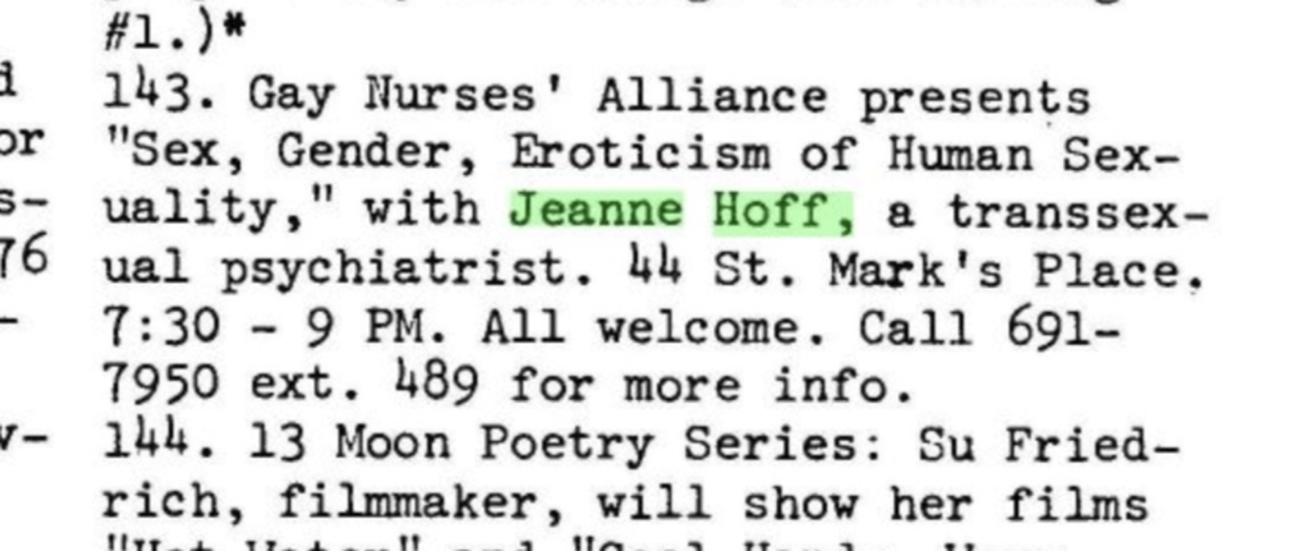 Dr. Jeanne Hoff Residence & Office – NYC LGBT Historic Sites Project